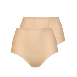 Miederslip LISCA "2er Pack Miederslip Mirelas", Damen, Gr. 42, beige, Stoff, Obermaterial: 54% Polyamid PA. 28% Elasthan EL. 18% Baumwolle CO., Unterhosen Miederslip