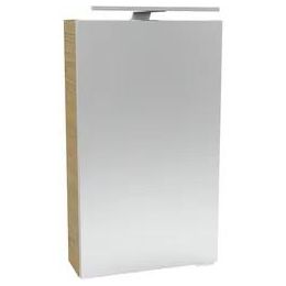 Spiegelschrank Fackelmann "SBC", beige (sandeiche, beige, braun), B:40cm H:68cm T:15,3cm, Glas, Schr&auml;nke, Spiegelschrank, f&uuml;r das G&auml;stebad, Schalter und Steckdose, Breite 40cm, Anschlag links