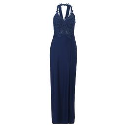 Abendkleid Vera Mont "Abendkleid mit Strass", Damen, Gr. 30, EURO, blau (festival blau), 82% Polyamid PA. 18% Elasthan EL., Kleider Abendkleid