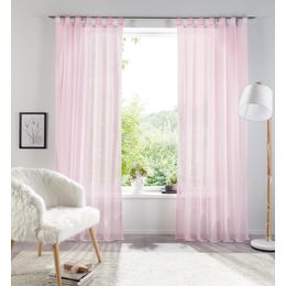 Gardine OTTO HOME "XANA" Gr. 2, rosa (rose), B:145cm H:175cm, Voile, Polyester, Gardinen, Gardine, Bestseller, einfarbig, 1 bzw. 2 Schals, pflegeleicht, preiswert