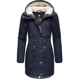 Winterjacke Ragwear "Winterjacke YM-Canny", Damen, Gr. 3XL, blau (navy22), Obermaterial: 65% Polyester PES. 35% Baumwolle CO. Obermaterial: Futter: 100% Polyester PES. 100% Polyester PES., Jacken Winterjacke
