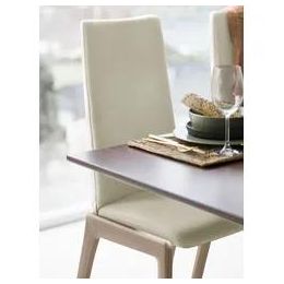 Polsterstuhl stressless "Laurel", beige (cream batick, eiche natur), B:57cm H:105cm T:60cm, Leder BATICK: BATICK ist ein leicht korrigiertes, durchgef&auml;rbtes und genarbtes M&ouml;belleder, bei dem die meisten Unebenheiten und Spuren in der Regel entfernt wurden., St&uuml;hle, Polsterstuhl, High Back, Gr&ouml;&szlig;e L, mit abgerundeten Beinen in Eiche natur