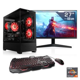 CSL Gaming-PC-Komplettsystem "AeroVision V24421", Energieeffizienz: E, schwarz, Microsoft Windows 11 Home (64 Bit), 32 GB RAM 2.000 GB SSD, Computer_Komplettsysteme, Gaming-PC-Komplettsystem