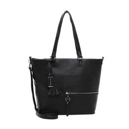 Shopper Tamaris "Shopper TAS Nele", Damen, Gr. B/H/T: 43cm x 32cm x 16cm 0, schwarz (schwarz 100), Polyurethan, Taschen Shopper