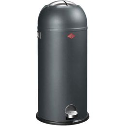 M&uuml;lleimer Wesco "Kickmaster Maxi", grau (graphit), B:37,5cm H:83cm T:37,5cm, Stahlblech, M&uuml;lleimer, M&uuml;lleimer, Abfallsammler mit D&auml;mpfer,40 Liter