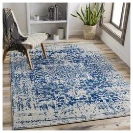 Teppich LIVABLISS "SYRACUSA", blau, B:120cm H:11mm L:170cm, Kunstfaser, Teppiche, Teppich, Vintage Orientteppich, Kurzflor Boho Wohnzimmerteppich, L&auml;ufer