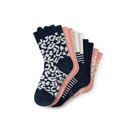 Kurzsocken Schiesser "Socken Legwear Kids 5er Pack", M&auml;dchen, Gr. 23-26, blau, Obermaterial: 75% Baumwolle CO. 24% Polyamid PA. 1% Elasthan EL., Socken Kurzsocken