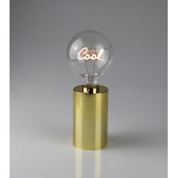 LED Dekoobjekt AM Design "Gl&uuml;hbirne mit Cool Schriftzug", gold, H:29cm L:12,5cm, Leuchten, LED Dekoobjekt, 12,5x29 cm