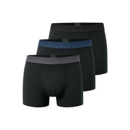 Boxershorts Schiesser "Boxershort 3PACK Shorts "95/5" 3er Pack", Herren, Gr. XL, schwarz, Obermaterial: 95% Baumwolle CO. 5% Elasthan EL., Unterhosen Boxershorts