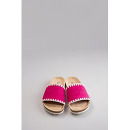 Pantolette ANISTON SHOES, Damen, Gr. 40, pink (fuchsia), Veloursleder, Schuhe Pantolette, Sommerschuh, Strandschuh, Fu&szlig;bett - NEUE KOLLEKTION