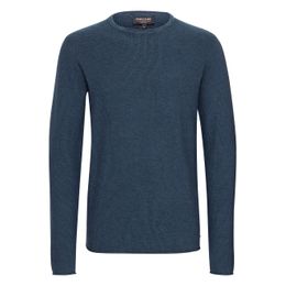 Strickfleece-Pullover INDICODE "Strickpullover IDJadas", Herren, Gr. XXL, blau (navy), Obermaterial: 90% Baumwolle CO. 10% Polyamid PA., Pullover Strickfleece-Pullover