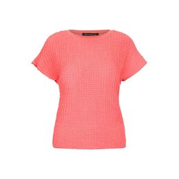 Kurzarmshirt Betty Barclay "Strukturshirt mit U-Boot-Ausschnitt", Damen, Gr. 42, rot (hot coral), Obermaterial: 97% Polyester PES. 3% Elasthan EL., Shirts Kurzarmshirt