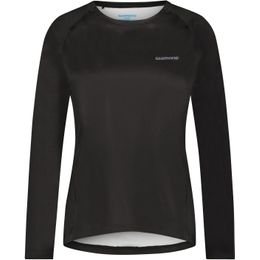 Radtrikot Shimano "Woman's SAIKO Long Sleeve warm Printed, black", Damen, Gr. XL, schwarz, Obermaterial: 86% Polyester PES. 14% Elasthan EL., Trikots Radtrikot