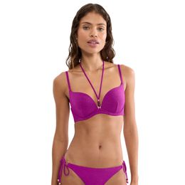 B&uuml;gel-Bikini-Top Triumph "Summer Sunset WHU Sweet Heart", Damen, Gr. 42, Cup D, raspberry juice, Glitzergarne;Microfaser, Obermaterial: 70% Polyamid, 16% metallisierte Fasern, 14% Elasthan, Bikini-Oberteile B&uuml;gel-Bikini-Top, weicher Lurex