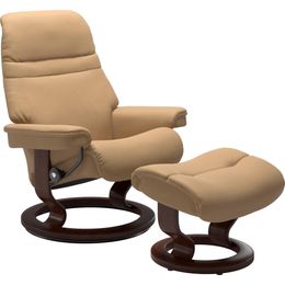Fu&szlig;hocker stressless "Sunrise", beige (sand paloma), B:57cm H:39cm T:40cm, Leder BATICK: BATICK ist ein leicht korrigiertes, durchgef&auml;rbtes und genarbtes M&ouml;belleder, bei dem die meisten Unebenheiten und Spuren in der Regel entfernt wurden.;Leder PALOMA: PALOMA ist ein durchgef&auml;rbtes Semianilin-M&ouml;belleder mit nat&uuml;rlicher Narbung.;ROHLEDER Stoff Q2 FARON: Ein fester zuverl&auml;ssiger Boucl&eacute; mit einem st