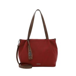 Emily & Noah Shopper EMILY & NOAH "Shopper E&N Elke", Damen, Gr. B/H/T: 39cm x 26cm x 14cm 0, rot (rot, cognac 607), Polyurethan, Taschen Shopper