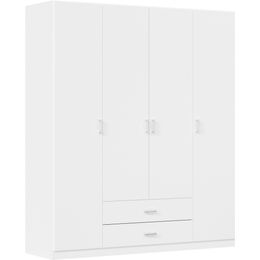 Dreht&uuml;renschrank Rauch "Kleiderschrank Garderobe GAMMA Breiten 91/136/181/226/271/315/360 cm", alpinwei&szlig;, griffe alu, B:181cm H:210cm T:54cm, Holzwerkstoff, Schr&auml;nke, Dreht&uuml;renschrank, mit Schubladen, verschiedene Griff-Varianten TOPSELLER MADE IN GERMANY