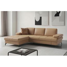 Sit & More Ecksofa SIT & MORE "Morris Jubi, Recamiere, Breite 247 cm", cappuccino, B:247cm H:83cm T:171cm, Sofas, Ecksofa, mit Armteilfunktion,, wahlweise mit Schlaffunktion