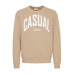 Longpullover Casual Friday "Sweatshirt CFSage", Herren, Gr. S, beige (silber mink), Obermaterial: 100% Baumwolle CO., Sweatshirts Longpullover
