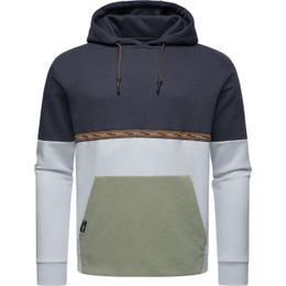 Hoodie Ragwear "Hoodie Blocky Hoody", Herren, Gr. XXL, blau (navy), Obermaterial: 70% Baumwolle CO. 30% Polyester PES., Sweatshirts Hoodie