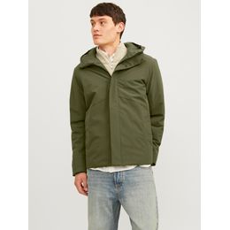 Jack & Jones Kurzjacke JACK & JONES "JJEKEEN JACKET SN", Herren, Gr. S, gr&uuml;n (grape leaf), Web, Obermaterial: 90% Polyester, 10% Elasthan, unifarben, normal, Rippb&uuml;ndchen, Jacken Kurzjacke
