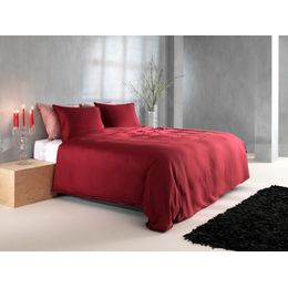 Bettw&auml;sche ZO HOME "Zohome Baumwolle Mako-Satin Bettw&auml;sche Satinado", rot (spicy rot), B/L: 155cm x 220cm, 1 Stk., 1 Stk., Mako-Satin, B/L: 80cm x 80cm, 1 Stk., Mako-Satin, Obermaterial: 100% Baumwolle, Bettw&auml;sche, Bettw&auml;sche, Bettw&auml;sche aus 100% Baumwolle, hochwertige Mako-Satin, ab 135x200 cm.