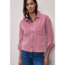 Jeansjacke Street One, Damen, Gr. 44, authentic pink washed, Stoff;Web;Jeans, 47% Lyocell, 53% Baumwolle, unifarben, normal normal, V-Ausschnitt, B&uuml;ndchen, Jacken Jeansjacke, in Denim-Optik