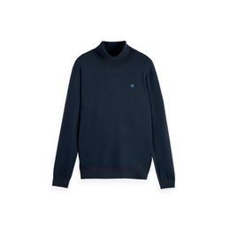 Scotch & Soda Sweater SCOTCH & SODA "Strickpullover Ecovero Blend Turtleneck Sweater", Herren, Gr. M, blau (dunkelblau), Obermaterial: 81% Viskose CV. 19% Nylon NY., Sweatshirts Sweater