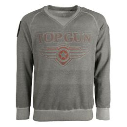 Sweatshirt Top Gun "Sweatshirt TG20201131", Herren, Gr. S, grau (anthrazit), Obermaterial: 95% Baumwolle CO. 5% Elasthan EL., Sweatshirts Sweatshirt