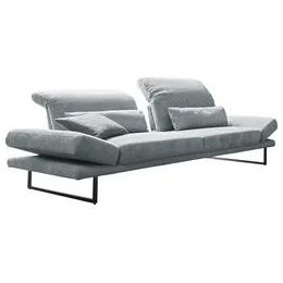 3-Sitzer 3C Candy "Mallow Designsofa mit Komfortfunktionen, modern und bequem", grau, B:258cm H:83cm T:103cm, 100% Polyester, Sofas, Verstellbare Armlehne und Kopfteil, manuelle Sitztiefenverstellung