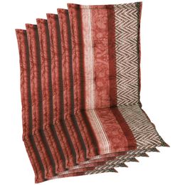 Hochlehnerauflage GO-DE, rot, B:50cm H:6cm T:120cm, Baumwolle, Polyester, Polyurethan, Polsterauflagen, Hochlehnerauflage, 120x50 cm