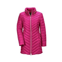 Kurzjacke GOLDNER "Kurzgr&ouml;&szlig;e Figurschmeichelnde Longsteppjacke", Damen, Gr. 21, pink (sangria), Obermaterial: 100% Polyamid PA., Sonstiges, Jacken Kurzjacke, Leichte Wattierung mit Diagonalstepp