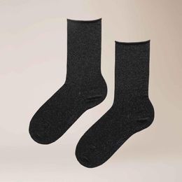 Socken Kunert "Socke Sparkling Citynight", Damen, Gr. 39-42, schwarz (schwarz 0070), Obermaterial: 70% Polyamid PA. 24% metallisierte Fasern MTF. 6% Elasthan EL., Socken Socken