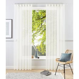 Gardine OTTO HOME "XANA" Gr. 1, beige (creme), B:145cm H:145cm, Voile, Polyester, Gardinen, Gardine, Bestseller, einfarbig, 1 bzw. 2 Schals, pflegeleicht, preiswert