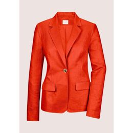 Madeleine Mode Jackenblazer MADELEINE "Blazer Leinenblazer", Damen, Gr. 42, orange (blutorange), Obermaterial: 100% Leinen LI., Modern, normal, Blazer Jackenblazer