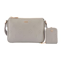JOOP! Umh&auml;ngetasche JOOP "decoro edition jasmina shoulderbag shz", Damen, Gr. B/H/T: 24cm x 15cm x 6cm, grau, Lederimitat, Taschen Umh&auml;ngetasche, Damen Schultertasche mit Logo-Emblem