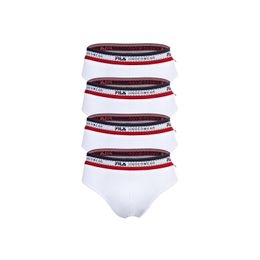 Slip Fila "Slip 4er Pack", Herren, Gr. M, wei&szlig;, Obermaterial: 95% Baumwolle CO. 5% Elasthan EL., Unterhosen Slip