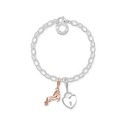 Charm-Armband Thomas Sabo "Classic Klein" Gr. 19,5, silber (silberfarben), Armb&auml;nder, Damen, 19,5, Silber 925 (recycelt), Charm-Armband