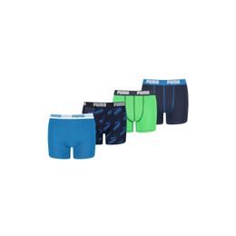 Boxershorts Puma "Boxershort 4er Pack", Jungen, Gr. 152, gr&uuml;n (gr&uuml;n, blau), Obermaterial: 95% Baumwolle CO. 5% Elasthan EL., Unterhosen Boxershorts