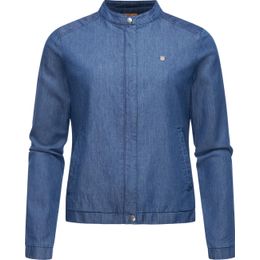 Kurzjacke Ragwear "Kurzjacke Malawi Denim", Damen, Gr. M, blau (denim blau), Obermaterial: 60% Baumwolle CO. 40% Viskose CV. Obermaterial: Futter: 100% Polyester PES., Jacken Kurzjacke