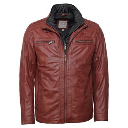Lederjacke JCC "Lederjacke 31023635", Herren, Gr. 50, rot (bordeaux), Obermaterial: 100% Schafsleder sheepskin. Futter: 100% Polyester PES., Jacken Lederjacke