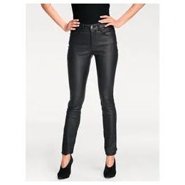 R&ouml;hrenhose Heine, Damen, Gr. 40, Normalgr&ouml;&szlig;en, schwarz, 76% Viskose, 21% Polyamid, 3% Elasthan, Miedereinsatz:15% Elasthan, 85% Polyamid, unifarben, lang, Hosen