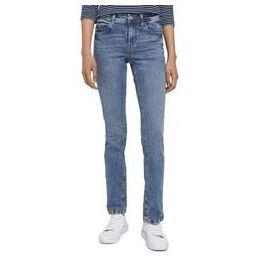 Straight-Jeans Tom Tailor "Alexa - Straight", Damen, Gr. 28, L&auml;nge 34, blau (random bleached blau), Denim/Jeans, Obermaterial: 98% Baumwolle, 2% Elasthan, gerade lang, Jeans Straight-Jeans, in 5-Pocket-Form, Topseller