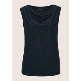 Madeleine Mode Tr&auml;gertop MADELEINE "Top Elegantes Jersey-Oberteil mit Wasserfallkragen", Damen, Gr. 34, blau (marine, schwarz), Obermaterial: 49% Viskose CV. 45% Polyester PES. 6% Elasthan EL., Modern, Tops Tr&auml;gertop