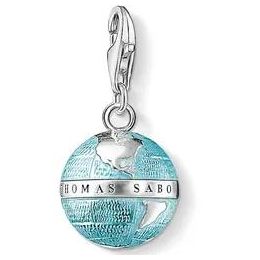 Charm-Einh&auml;nger Thomas Sabo "Weltkugel", bunt (silberfarben, blau), Charms, Damen, Silber 925 (recycelt)