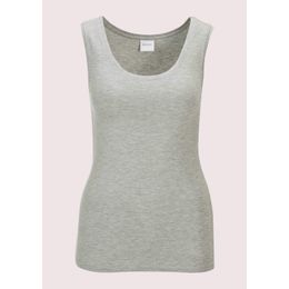 Madeleine Mode Tr&auml;gertop MADELEINE "Tanktop Tanktop mit breiten Tr&auml;gern", Damen, Gr. 36, grau (graumelange), Obermaterial: 95% Viskose CV. 5% Elasthan EL., Modern, schmal, Tops Tr&auml;gertop, Glatte Jerseyware