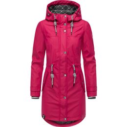 Regenmantel PEAK TIME "Regenjacke L60042", Damen, Gr. XS, rosa (sangria), Obermaterial: 100% Polyurethan PU. Obermaterial: Futter: 100% Polyester PES. 100% Polyester PES., M&auml;ntel Regenmantel