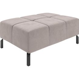 Hockerbank Home Affaire "Ancona New", silber, B:107cm H:43cm T:71cm, 100% Polyester, Hocker, Hockerbank, passend zum Ecksofa, auch in Easy care-Bezug + Cord