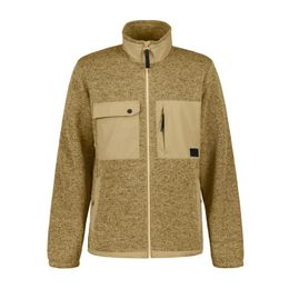 Strickfleecejacke Icepeak "H STRICKJACKE ALVENE", Herren, Gr. M, beige, Obermaterial: 100% Polyester, Jacken Strickfleecejacke, sportlicher Stil, f&uuml;r vielseitige Aktivit&auml;ten, mit Stehkragen