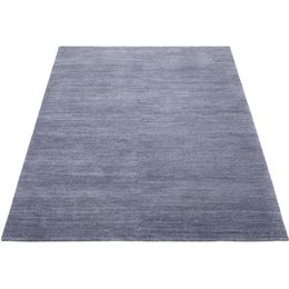 Orientteppich OCI DIE TEPPICHMARKE "HIMALI UNI", grau (grau, blau), B:250cm H:5mm L:350cm, Wolle, Teppiche, Orientteppich, reine Wolle, handgekn&uuml;pft, mit Fransen, Wohnzimmer